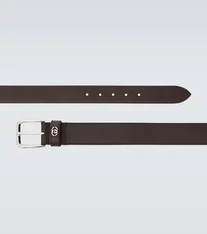 Gucci Interlocking G Leather Belt - Brown