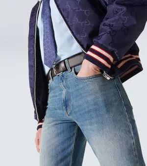 Gucci Interlocking G Leather Belt - Brown