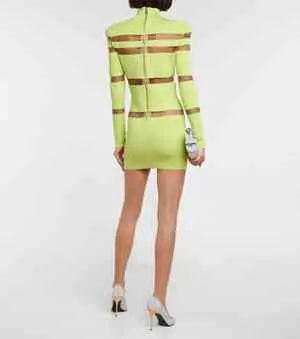 Balmain Mesh-paneled Minidress