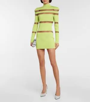 Balmain Mesh-paneled Minidress