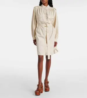 Chloé Belted Cotton Midi Shirt Dress