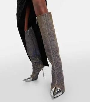 Alexandre Vauthier Metallic Pointed Toe Knee-high Boots