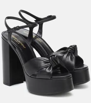 Saint Laurent Bianca 125 Leather Platform Sandals