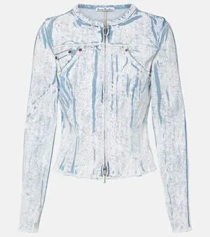 Acne Studios Printed Denim Jacket - Blue