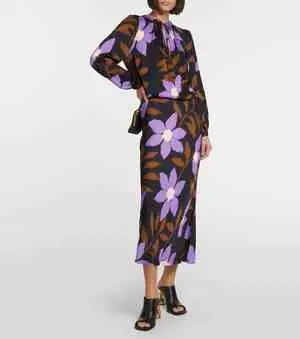 Velvet By Graham & Spencer Isa Printed Satin Top