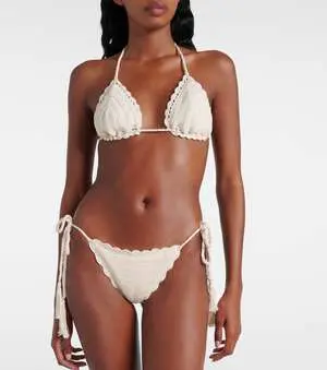 Anna Kosturova Classic Crochet Cotton Bikini Bottoms - Neutrals
