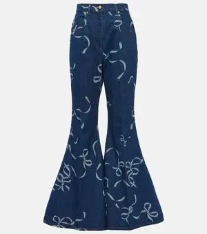 Nina Ricci Printed Flared Jeans