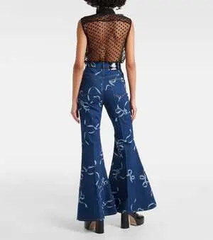 Nina Ricci Printed Flared Jeans