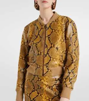 Isabel Marant Cerem Snake-effect Leather Bomber Jacket