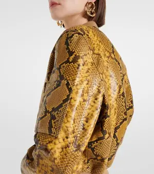 Isabel Marant Cerem Snake-effect Leather Bomber Jacket