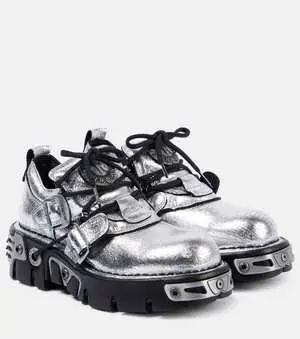 Rabanne Embellished Leather Lace-up Boots