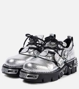 Rabanne Embellished Leather Lace-up Boots
