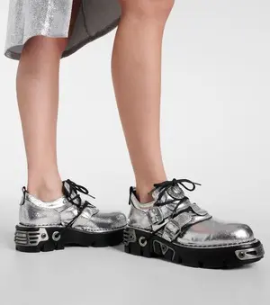 Rabanne Embellished Leather Lace-up Boots