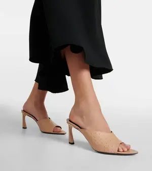 Victoria Beckham Leather Mules With Open Toe