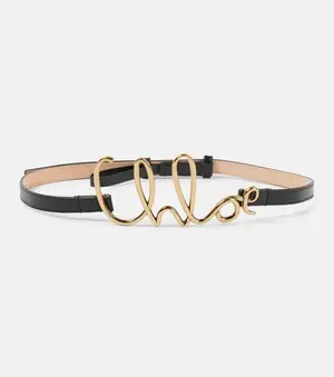 Chloé Slim Leather Belt - Black