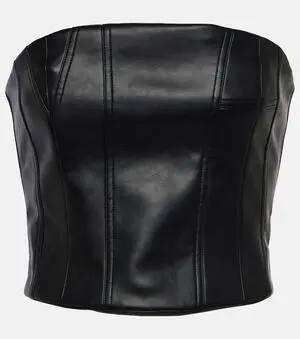 Amiri Zip-up Bustier Top - Black