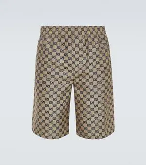 Gucci Gg Linen-blend Shorts - Beige