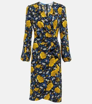Diane Von Furstenberg Floral Midi Dress - Blue