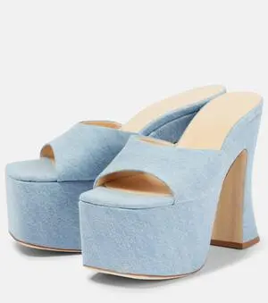 Magda Butrym Denim Platform Mules
