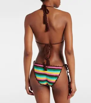 Anna Kosturova Striped Crochet Bikini Bottoms