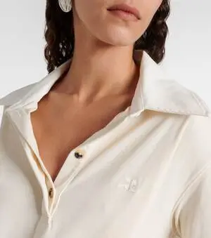 COURREGES Asymmetrical Cotton-blend Piqué Minidress