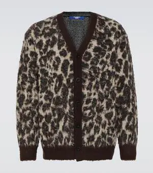 Junya Watanabe Leopard-print Jacquard Cardigan