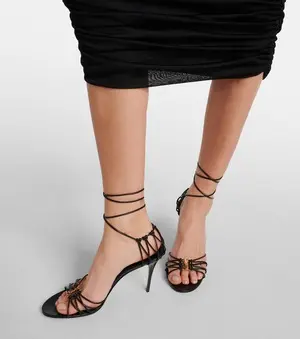 Saint Laurent Babylone 90 Leather Sandals - Black