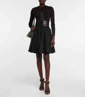 Alaïa Belted Cotton Skirt