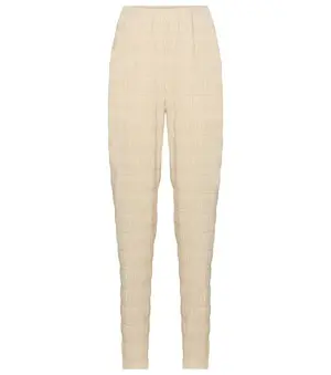 TOTEME Smocked Slim Pants - Beige