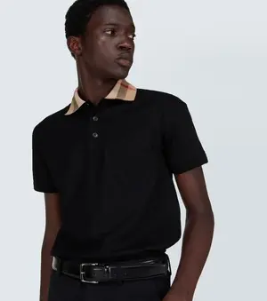 Burberry Check Cotton Pique Polo Shirt