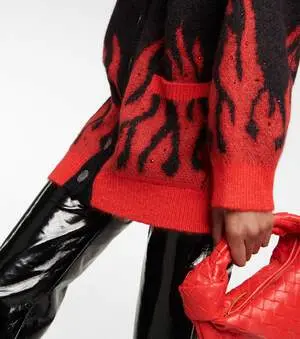 Alessandra Rich Embellished Mohair-blend Jacquard Cardigan