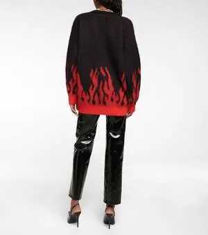 Alessandra Rich Embellished Mohair-blend Jacquard Cardigan
