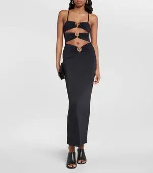 Christopher Esber Pierced Orbit Maxi Dress - Black