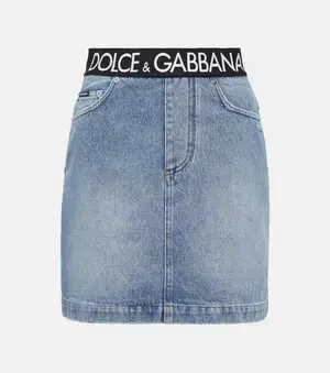 Dolce & Gabbana Logo Denim Mini Skirt