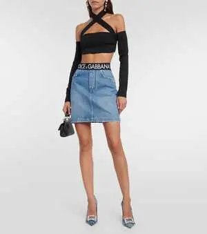 Dolce & Gabbana Logo Denim Mini Skirt