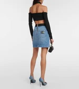 Dolce & Gabbana Logo Denim Mini Skirt