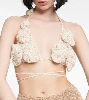 Magda Butrym Floral Crochet Bra Top