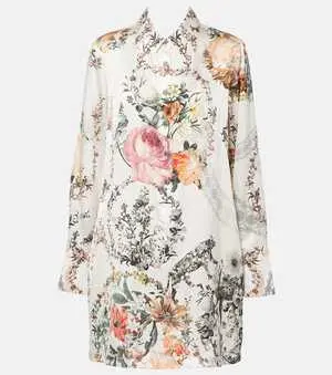 Camilla Floral Silk Shirt Dress - Multicoloured