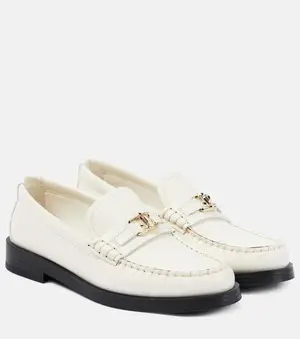 JIMMY CHOO Addie Logo Leather Loafers