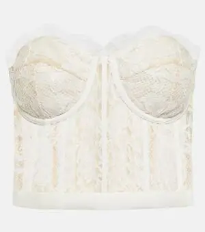 Alexander McQueen Guipure Lace Bustier - White