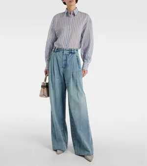 Brunello Cucinelli High-rise Wide-leg Jeans