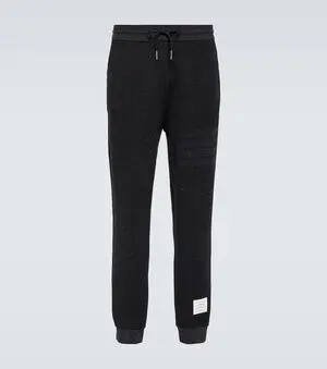 Thom Browne 4-bar Cotton And Silk Sweatpants - Black