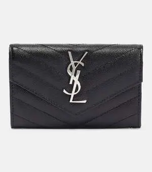 Saint Laurent Monogram Small Leather Wallet - Black