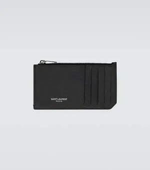 Saint Laurent Leather Id Card Case - Black