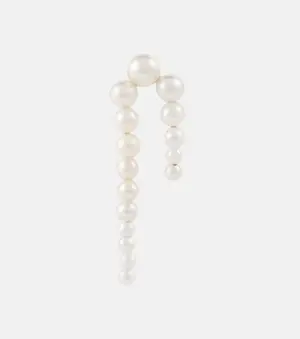 Sophie Bille Brahe Petite Perle Nuit 14kt Gold And Pearl Earrings - White