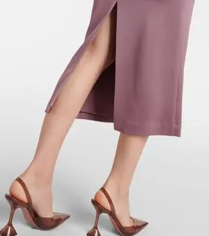 Alex Perry Gathered Strapless Satin Midi Dress