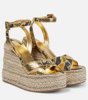Christian Louboutin Gold Tone Espadrilles