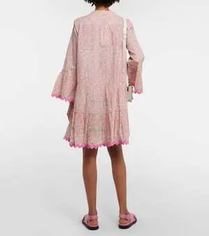 JULIET DUNN Floral Tiered Cotton Mini Dress - Multicoloured
