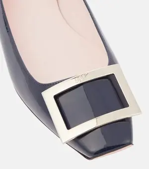 ROGER VIVIER Trompette Patent Leather Ballet Flats - Blue