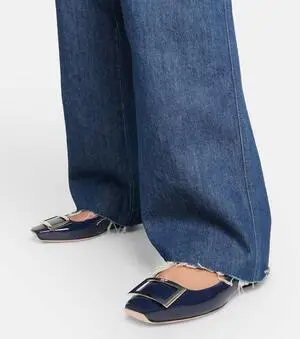 ROGER VIVIER Trompette Patent Leather Ballet Flats - Blue